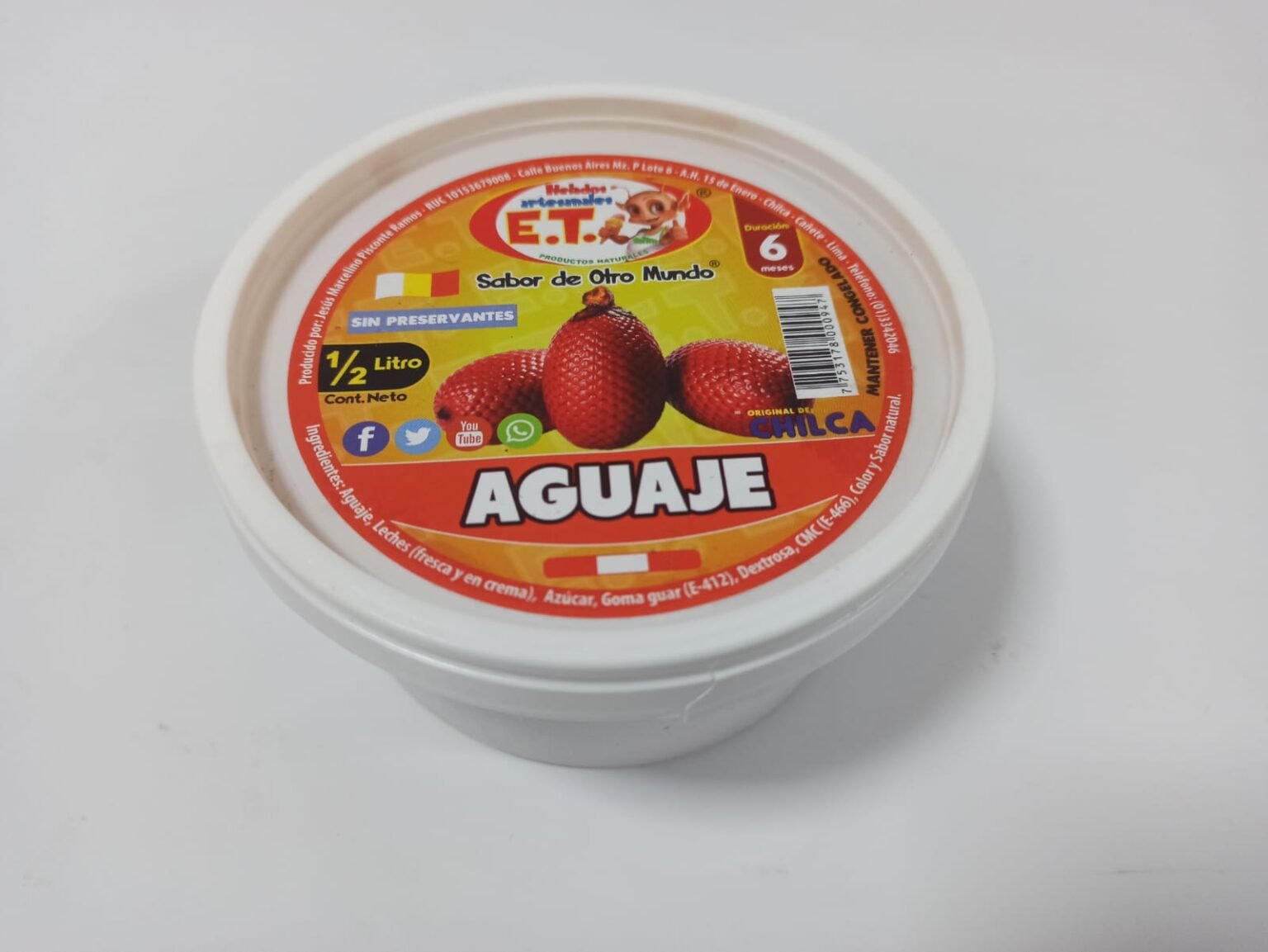 Helado artesanal de Aguaje 1 litro - heladoset.pe
